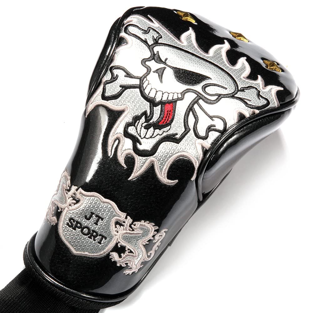 Golf Head Covers Driver Headcover 460cc #1 Golf Club Protector PU Leather (Black)