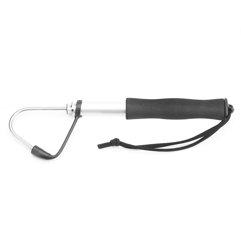 Luqeeg Telescopic Fish Gaff with Stainless Sea Fishing Spear Hook Tackle Lightweight Pole with Ergonomic Grips and Lanyard for Saltwater Offshore Ice Tool