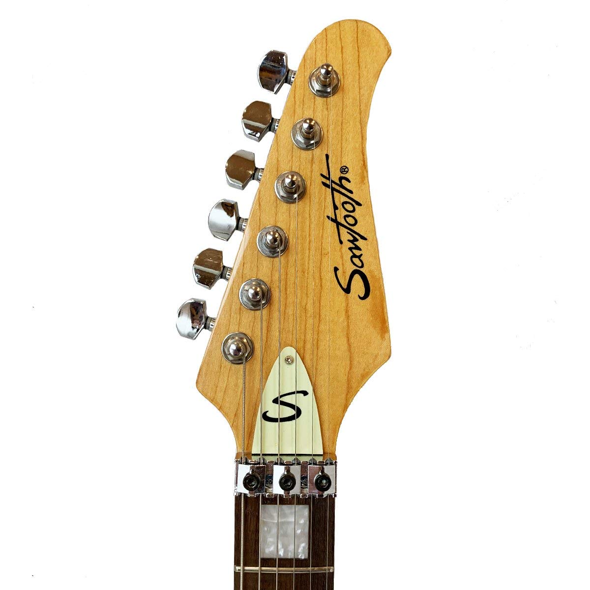 GoDpsMusic 6 String Sawtooth ET Hybrid Electric Guitar Designed by Michael Angelo Batio w Gig Bag and Accessories, Right, Spalted Maple Trans Cherry Burst (ST FL-SMTCB-KIT)