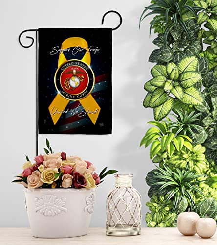 Support Marine Corps Garden Flag Home Decor Armed Forces USMC Gift Semper Fi United State American Military Veteran Retire Official Small Banner Yard House Decoration Remembrance Memorabilia Made In USA