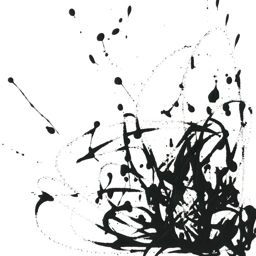 Giant Art Onyx Expression II One Piece Huge Modern giclee Canvas Print, 54 x 54, Black-White