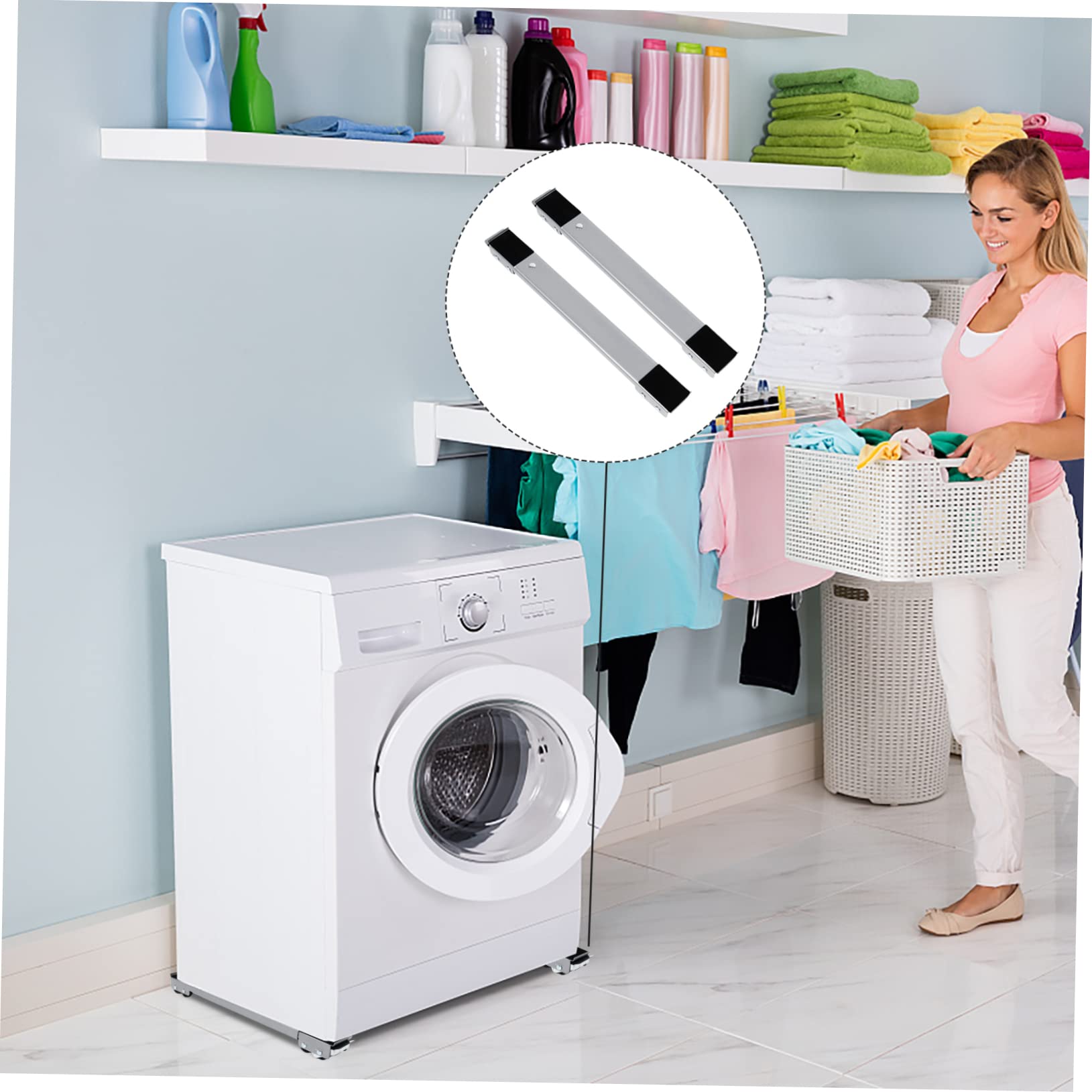 GATHINESS machine bracket furniture roller appliance washer and dryer pedestals refrigerator machine roller base dryer mobile roller washer stand slider Multifunction Refrigerator