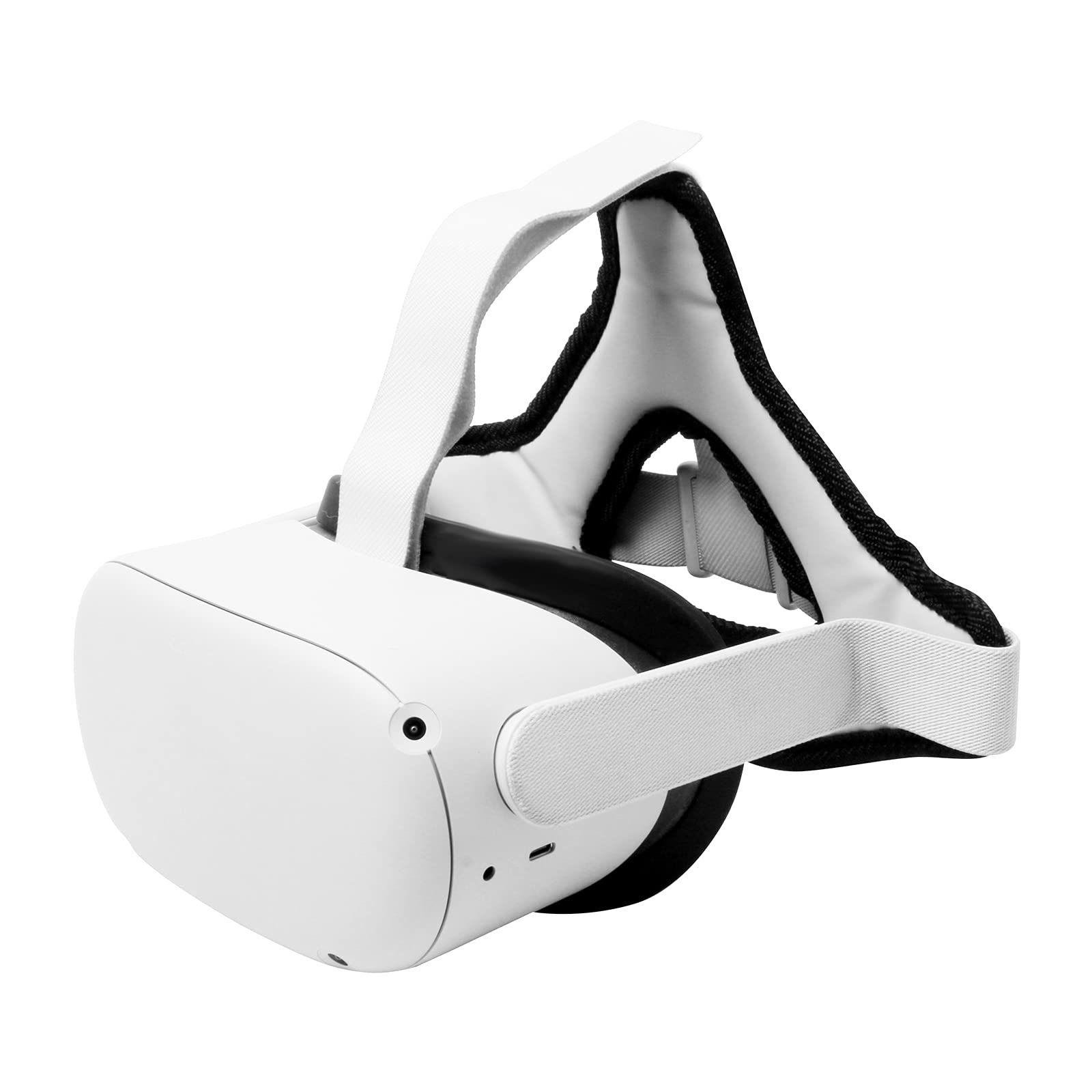 Generic Comfortable Headband VR Head Strap Fits for Oculus Quest 2 Gaming Headset Reduce Head Pressure Protect Head Pad (White)