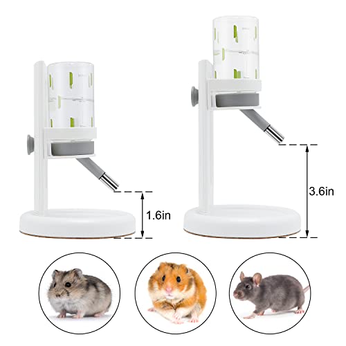 Wontee Hamster Water Bottle with Stand for Dwarf Hamsters Syrian Hamster Mice Gerbils Rats (4oz, White)