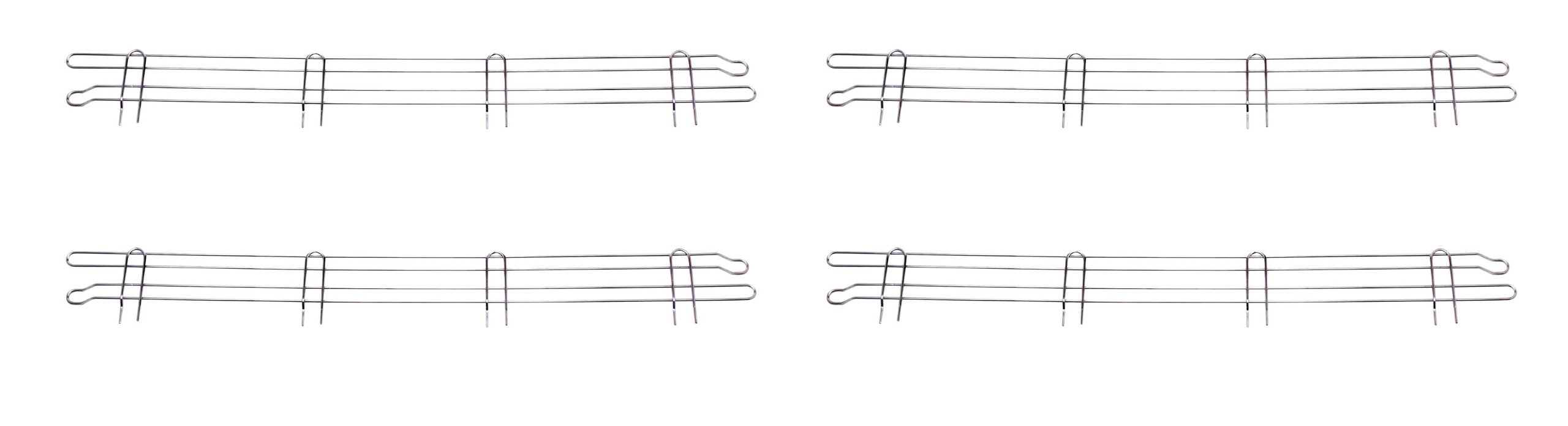 Quantum Storage Systems BL48-4 Back Ledge for 48" Wide Wire Shelving Units, Chrome Finish, 4" Height x 48" Width x 1" Depth (Pack of 4)