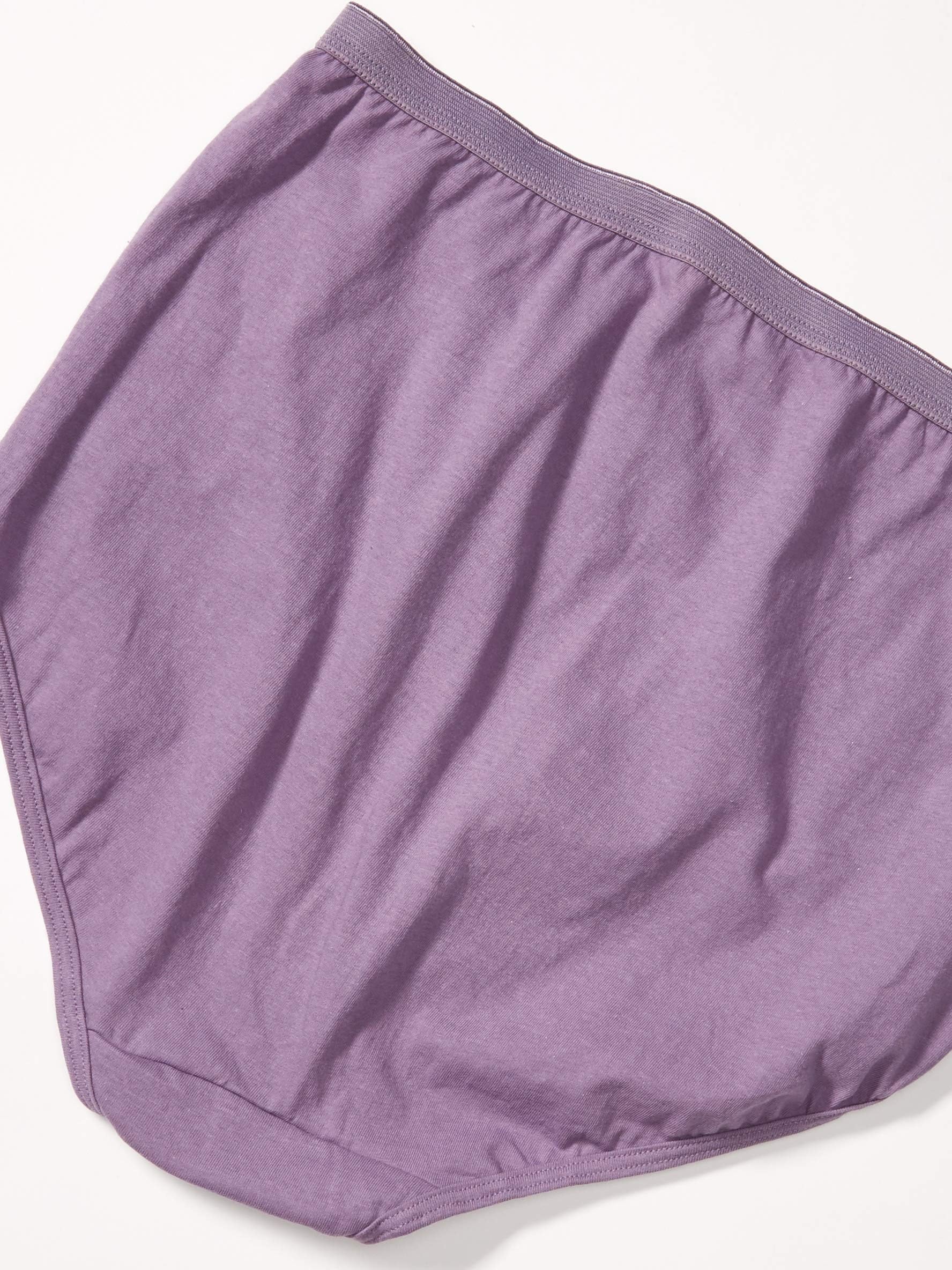 Hanes Women's Plus Just My Size Waist Cotton Underwear, High-Rise Brief, 6-Pack (Colors May Vary), Solid/Print Mix, 11