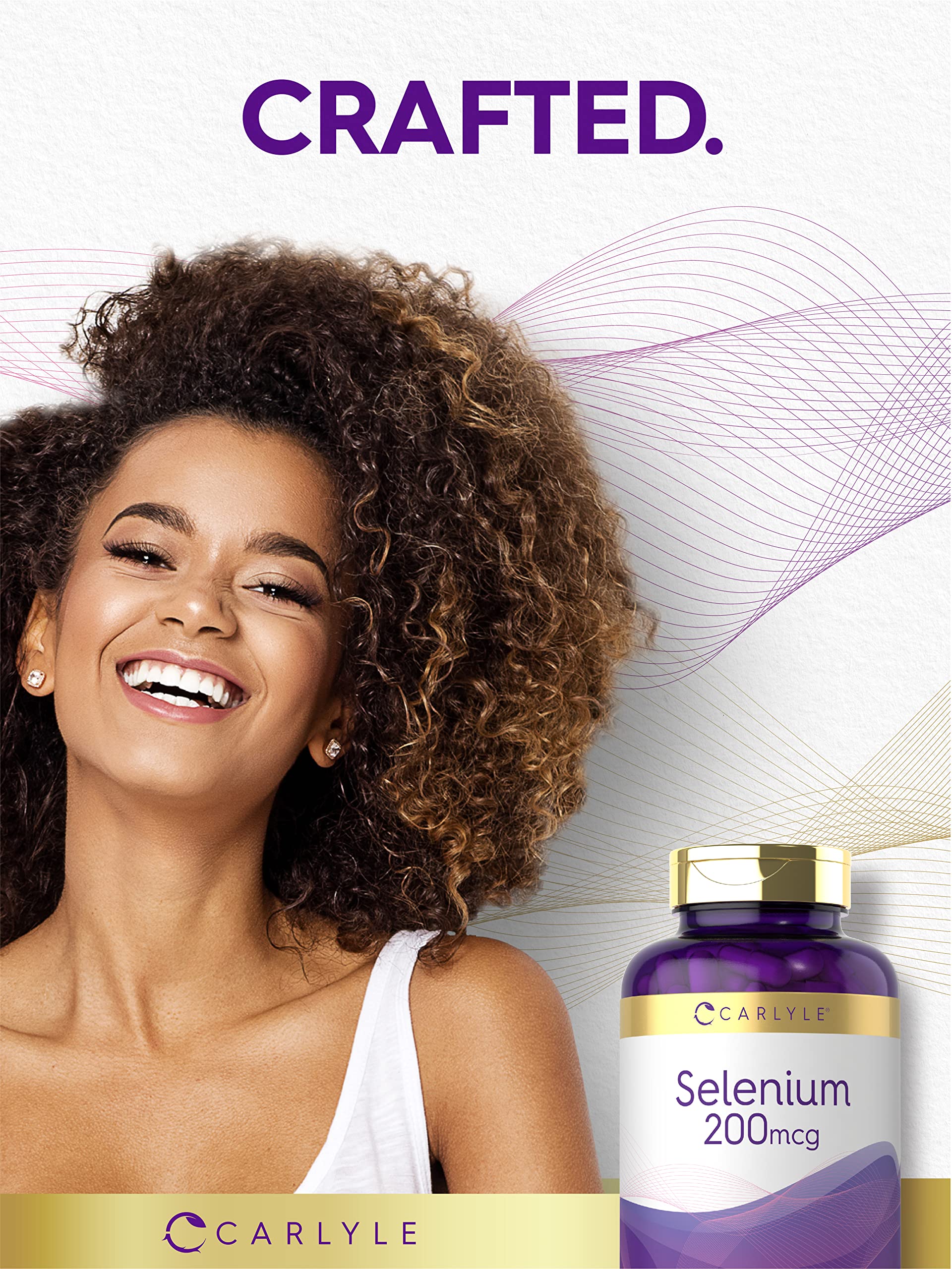 Yeast Free Selenium Supplement | 200mcg | 300 Capsules | Vegetarian, Non-GMO, and Gluten Free Mineral Formula | L-Selenomethionine | Value Size | by Carlyle