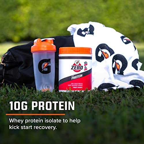 Gatorade Zero with Protein Powder, 10g Whey Protein Isolate, Zero Sugar, Electrolytes, Glacier Freeze, 1LB 6 OZ Canister (Pack of 1)