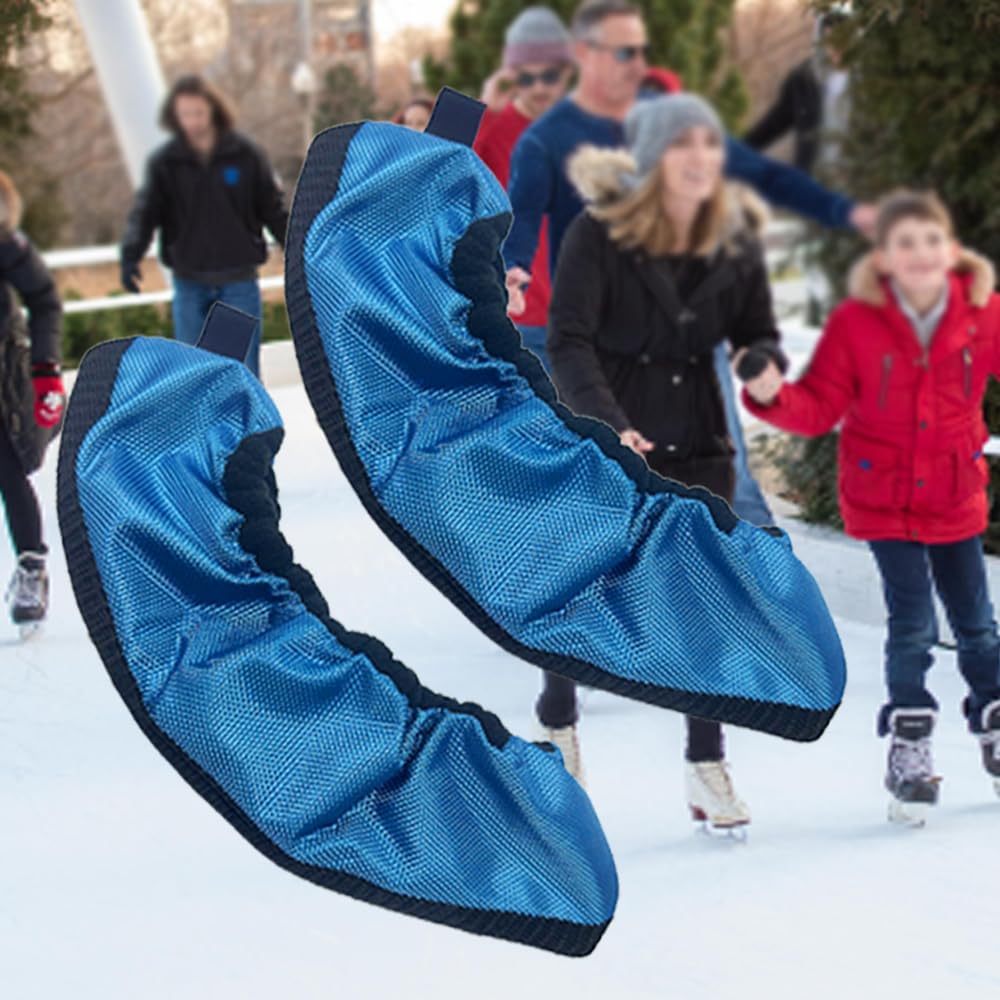 Ice Skate Guards Covers - Skating Soakers Blade Cover Blades Protector for Hockey, Figure, Short Track Speed Skating, Curling Competition, 2 Pcs (M)