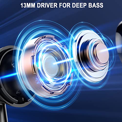 Wireless Earbuds, Bluetooth 5.3 Ear Buds LED Power Display Headphones Bass Stereo, Bluetooth Earbuds in-Ear Noise Cancelling Mic, 40H Playback Mini Case IP7 Waterproof Sports Earphones for Android iOS