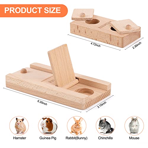 Wooden Pet Hamster Enrichment Toys Interactive Hide Treats Foraging Puzzle for Hamster, Guinea Pig, Pet Rats, Bunny Rabbit and Chinchilla Toys