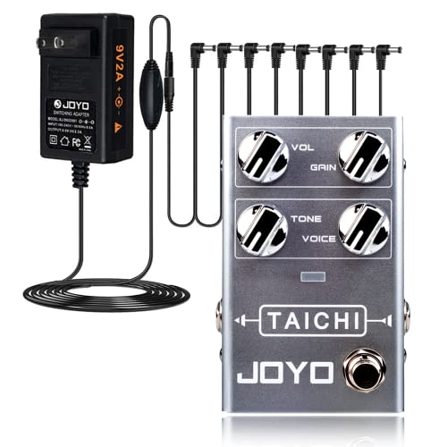 JOYO R-02 Tai Chi Low Gain Overdrive Pedal Bundle with JP-03 DC 9V 2A Pedal Power Supply