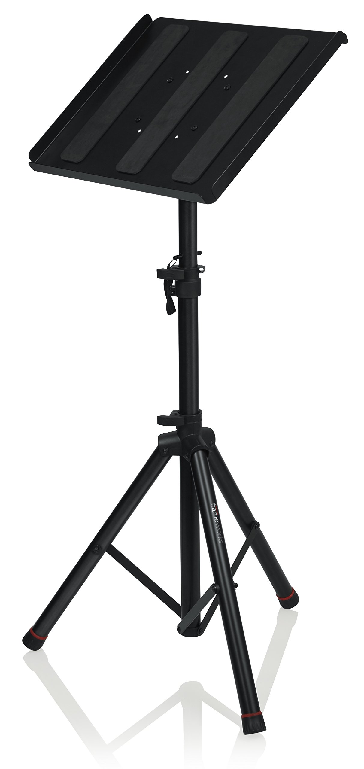 Gator Frameworks Heavy Duty Deluxe Adjustable Multi-Media Gear Stand Featuring 100x100 Vesa Mounting Brackets | Ideal for Laptops and more; Min/Max Height - 36"/48" (GFW-UTL-MEDIATRAY2)