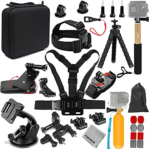 Gurmoir Action Camera Video Accessory kit Bundles for Gopro Hero 11 10 9 8 7 6 5 4 3, Osmo Action/Action 2, and More(DT08)