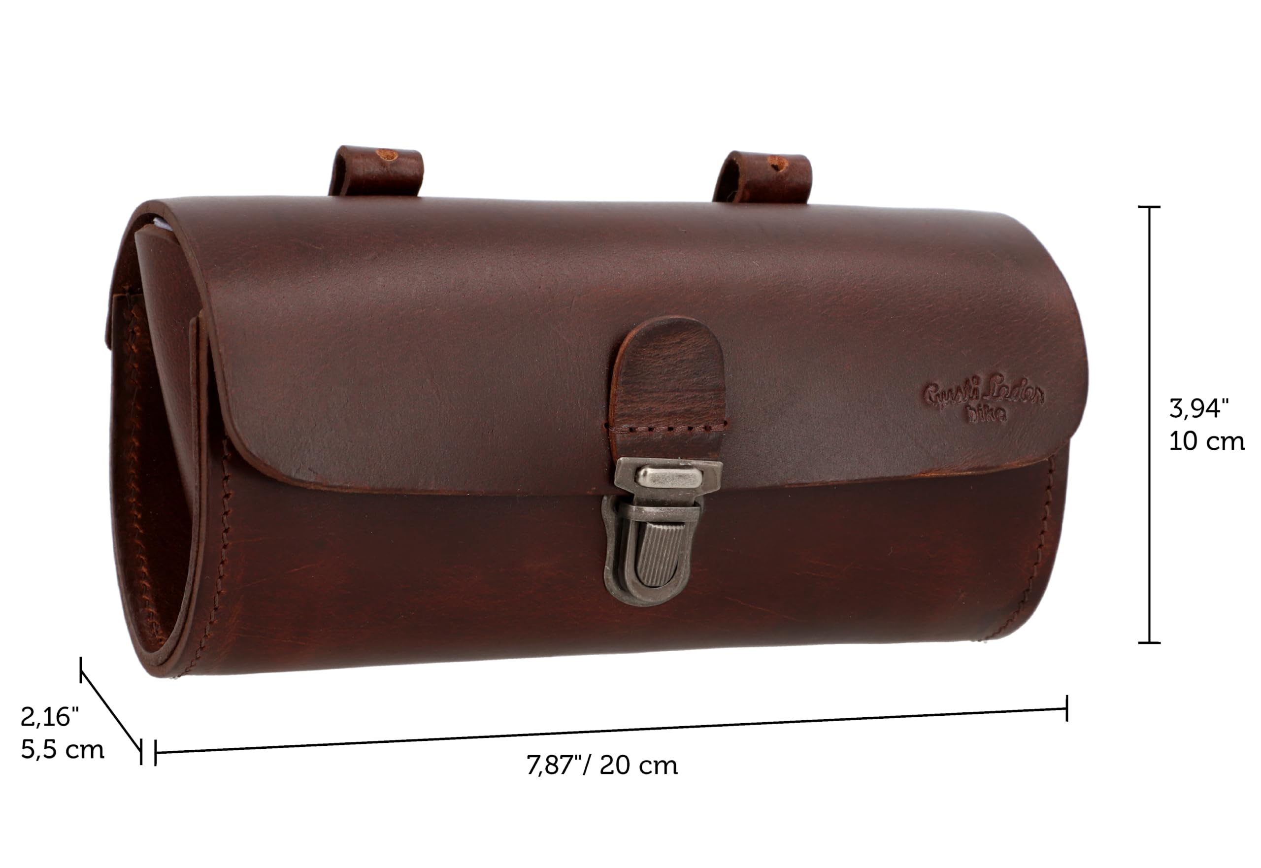 Gusti Bike bags Leather-Raymond P. saddlebag vintage for Brooks saddles theft-proof Brown leather
