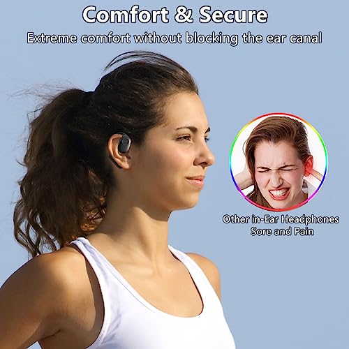 Sainellor Open Ear Air Conduction Headphones, 48H Playtime Bluetooth 5.2 Wireless Earbuds,16mm Dynamic Drivers Touch Control Sport Headphones