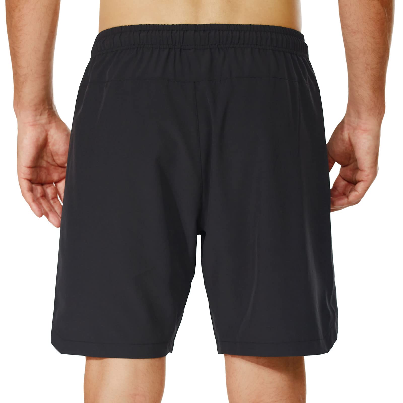 GRAMVAL Men's Workout Shorts, Fitted Weightlifting Bodybuilding Moisture Wicking Shorts with Zipper Pocket Black