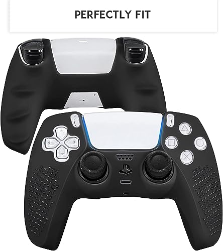SIKEMAY [2 Pack] PS5 Controller Skin, Anti-Slip Thicken Silicone Protective Cover Case Perfectly Compatible with Playstation 5 Dualsense Controller Grip with 8 x Thumb Grip Caps