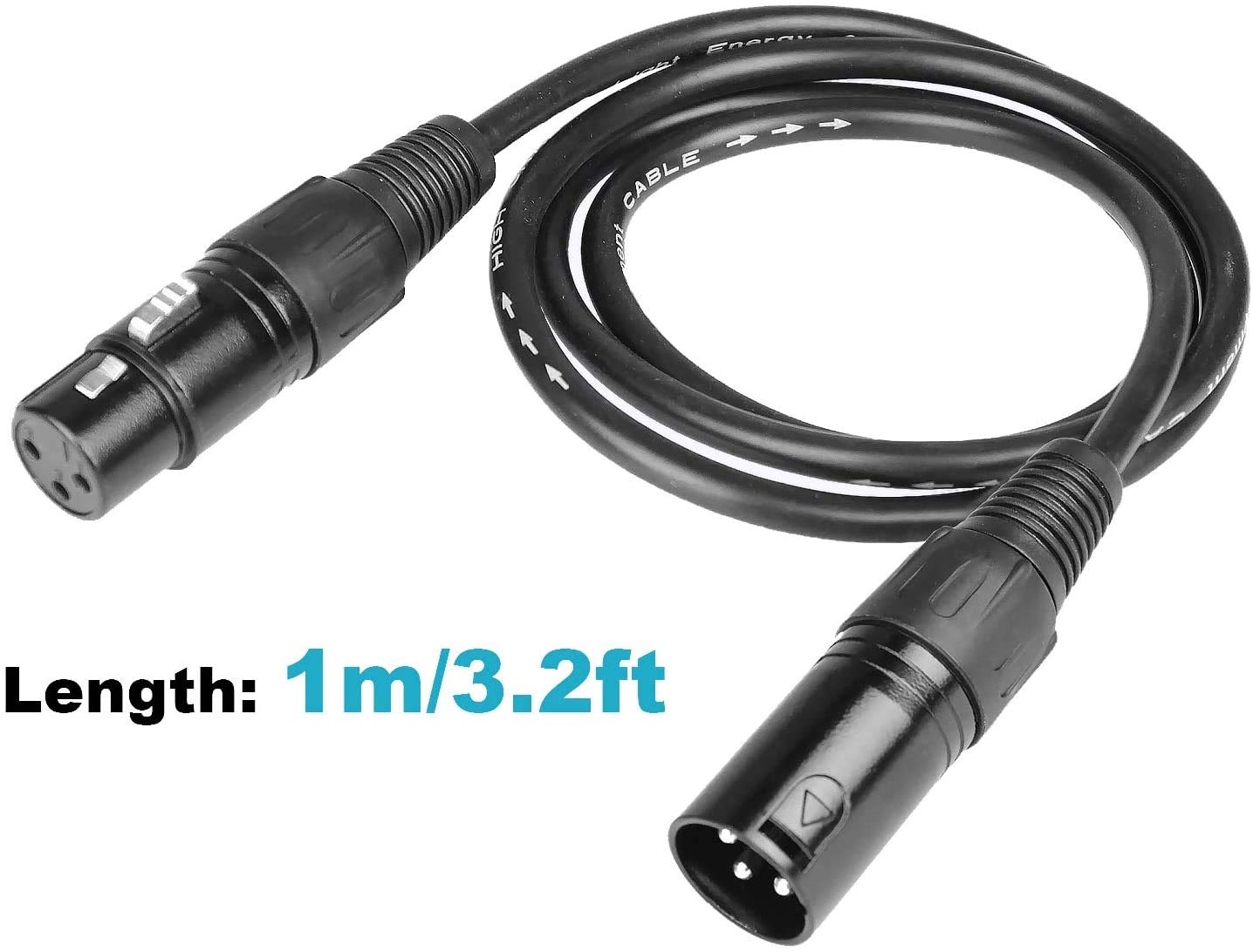 GBGS (Pack of 8 3 Pin 3.2 feet DMX Cable for Stage Light, Par Lighting