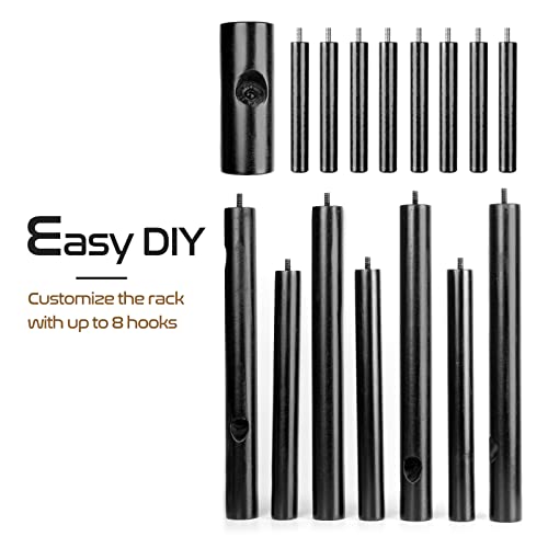 WANGMUXIA High-Grade Wooden Coat Rack, Freestanding Coat Rack with 8 Hooks and 3 Adjustable Size Tree Coat Racks for Bedroom, Hallway, Entrance, Office, for Hats, Coats, Scarves, Handbags