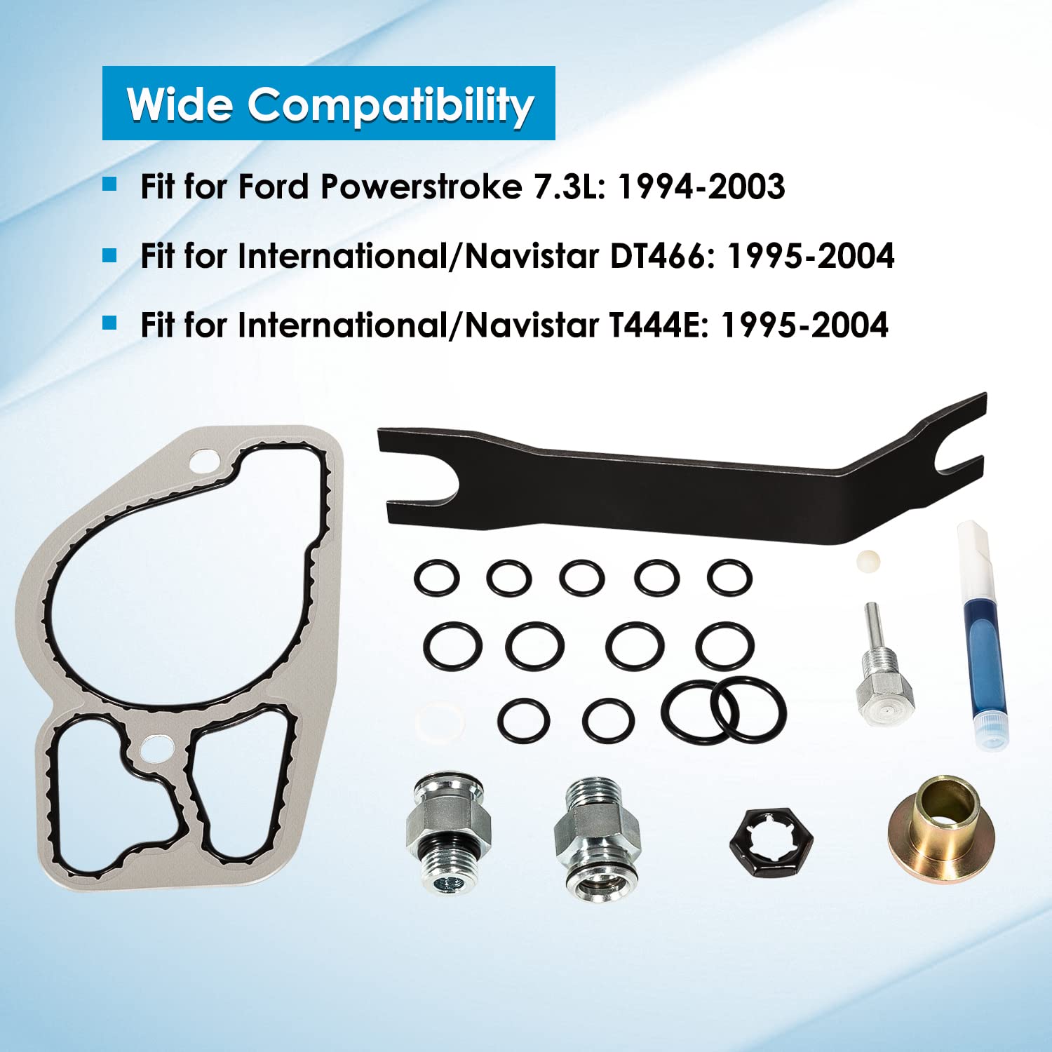 High Pressure Oil Pump HPOP Hoses Lines Kit & Crossover Line & Master Service Kit for Ford 7.3L Powerstroke Diesel engines F-series E-series Excursion 1999 2000 2001 2002 2003