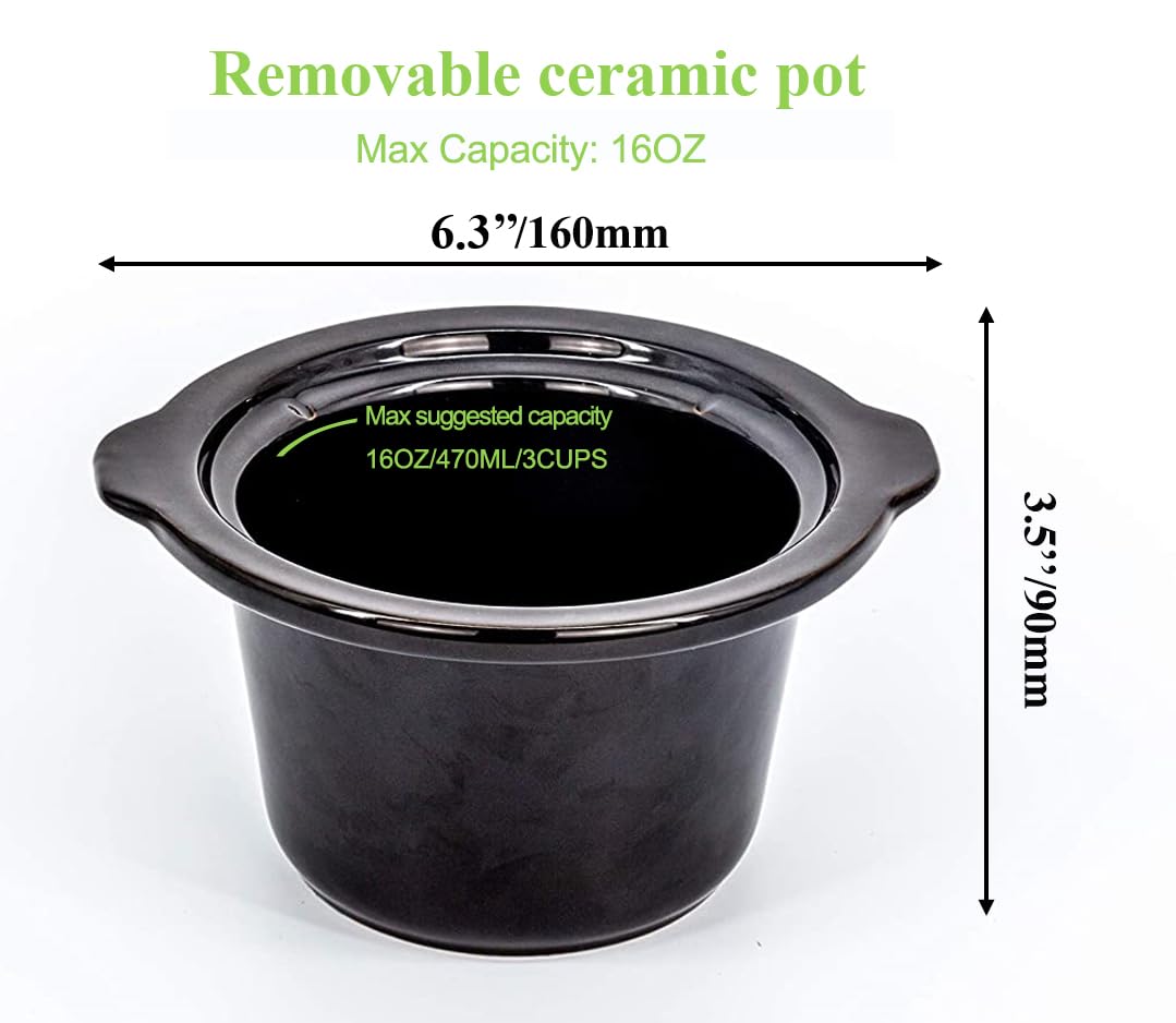 Qvin Fondue Melting Pot for Chocolate, Cheese, Caramel melting and keep warm, 0.65Quart