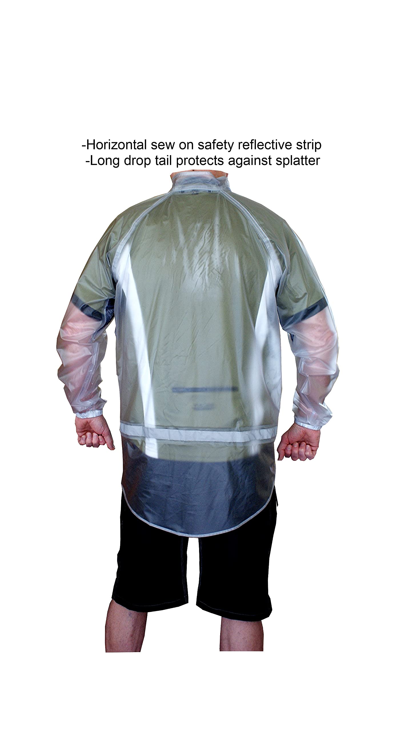 Impac Deluge Men ladies Cycling Jacket Coat Outdoors rain Waterproof Windproof transparent Bike Commuting Racing (Clear, Small)