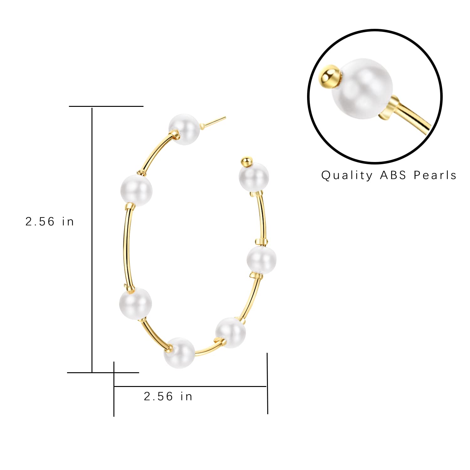 Hossatic 4 Pairs Pearl Earrings for Women Set Lightweight Pearl Hoop Earrings Faux Pearl Stud Earrings Drop Dangling