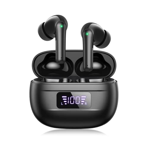 Wireless Earbuds Bluetooth Earbuds 76H Playtime Ear Buds Noise Cancellation Clear Calls Bluetooth Headphones Power Display Charging Case Light Weight IPX7 Waterproof Earphones for Sports Workout