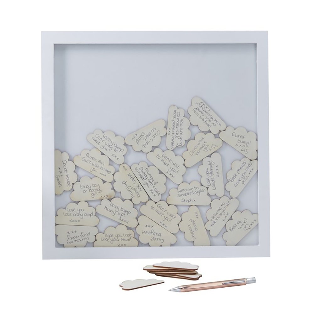 Ginger Ray Cloud Drop Top Frame Baby Themed Guest Book - Hello World, 0.1" x 0.1"