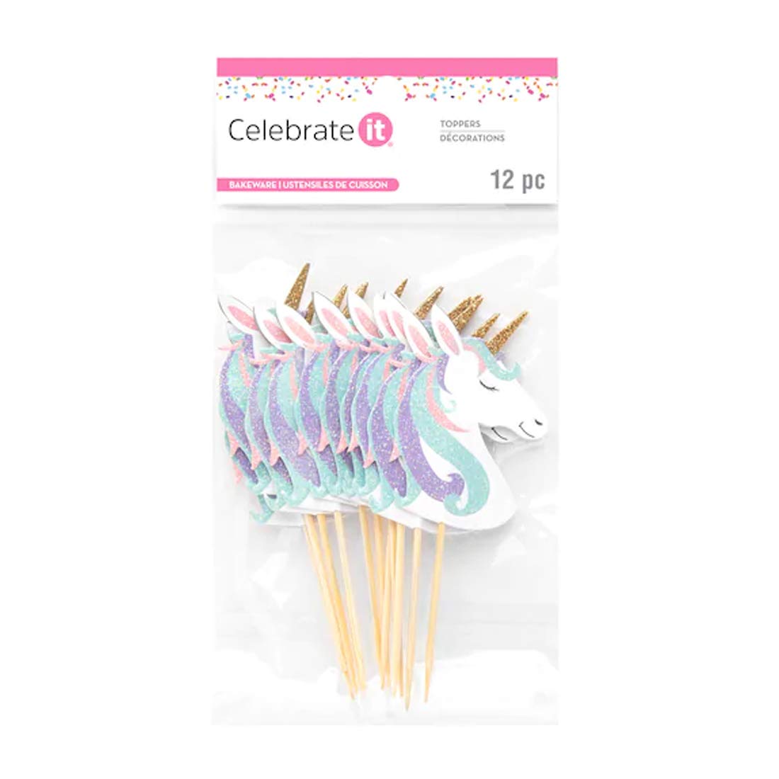 Glittery Unicorn Treat Toppers by Celebrate It