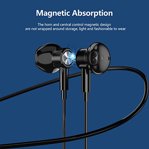 USB C Headphones for iPhone 15, YUANBAI USB C Earbuds with Microphone Noise Isolation Stereo Wired Semi in-Ear Earphones for Samsung Z Fold3 5G S21 S22 Ultra S20 FE OnePlus 9 Google Pixel 6 iPad Pro