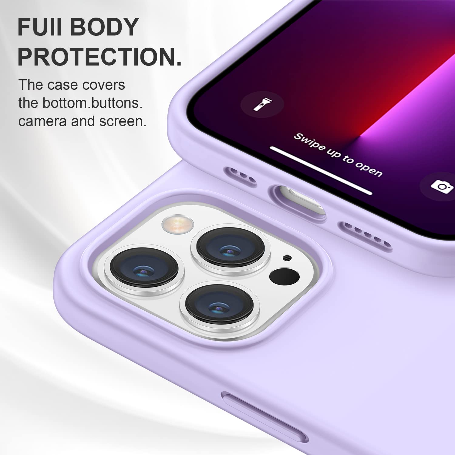HeyAlpha Slicone case for iPhone 13 Pro Max, Soft Liquid Silicone Gel Rubber Full Body Protection [Soft Anti-Scratch Microfiber], 6.7 inch (Clove Purple, iPhone 13 Pro Max (6.7 inch))