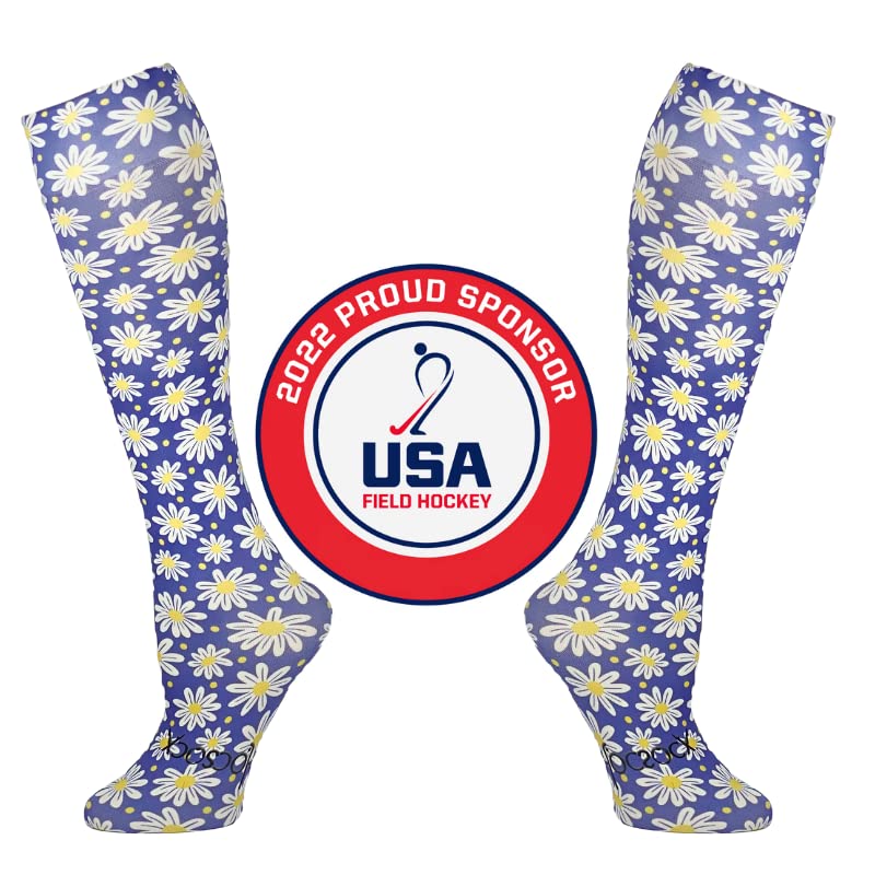 Hocsocx Daisy Socks Performance Liner Moisture-Wicking Protection for Field Hockey, Ice Hockey, and Soccer