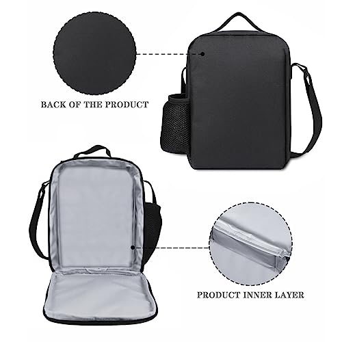 WASHLA Game Cartoon Backpack, Anime Casual Backpack Travel 16 Inch Backpack with Lunch Box Pencil Case 3pcs Blue