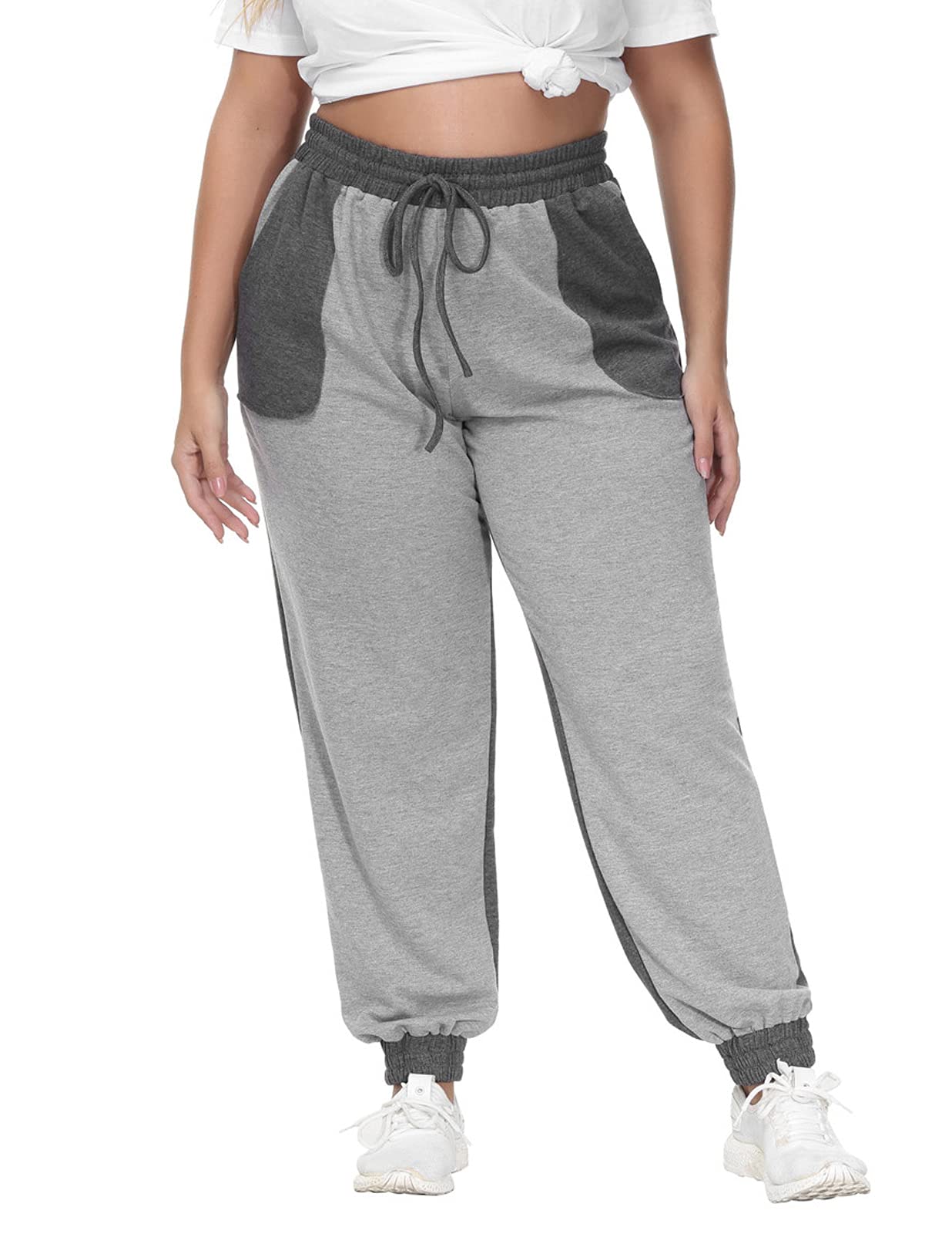 Hanna Nikole Women Joggers with Pockets Stretch Sweatpants for Women Athletic Golf Lounge Work 22w Dark Grey