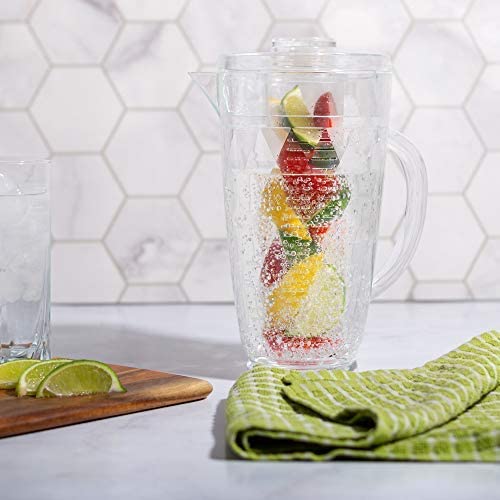 Water Infuser Pitcher β Fruit Infuser Water Pitcher By Home Essentials & Beyond β Shatterproof Acrylic Pitcher β Elegant Durable Design β Ideal for Iced Tea, Fruit Infused Water and Juice (67.7 oz.)