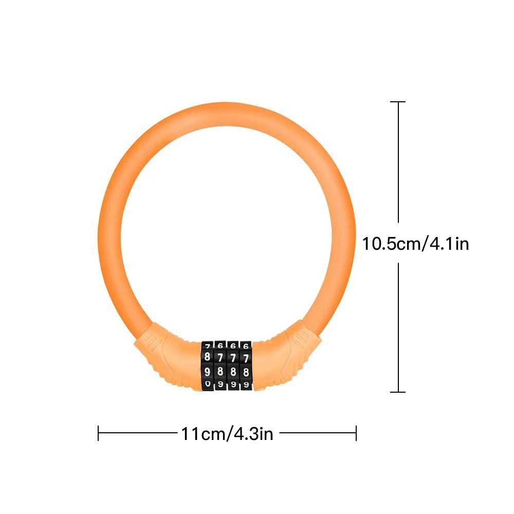 MengK Bike Portable Lock 4 Digit Cable Lock Pocket Size Bicycle Lock Security Lock Bike Anti-Theft Code Lock for Bike Electric Scooter