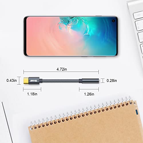 USB C to 3.5mm Jack Headphone Adapter, 2 Pack ENVEL Type C to Aux Audio Dongle Cable Compatible with iPhone 15 Pro Max Samsung Galaxy S23 S22 S21 S20 FE Ultra 5G,iPad Pro, Google Pixel 5/6/7