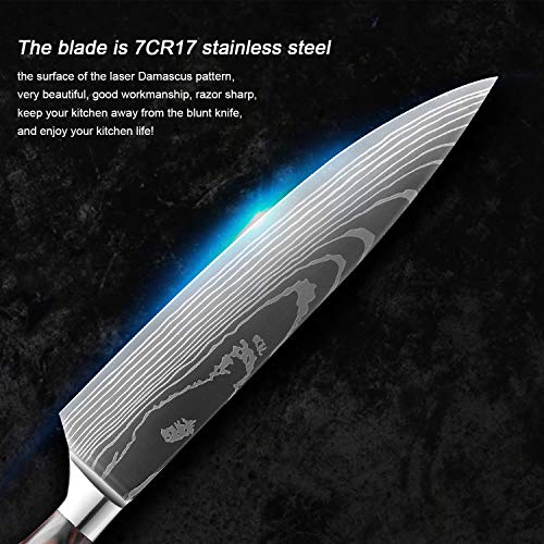 XITUO Kitchen chef Knife Set,8 Piece High Carbon Stainless Steel Knives Pakkawood Handle, Ultra Sharp Cooking Knife with Knife Sheath & Gift Box (8PCS Chef Knife Set)