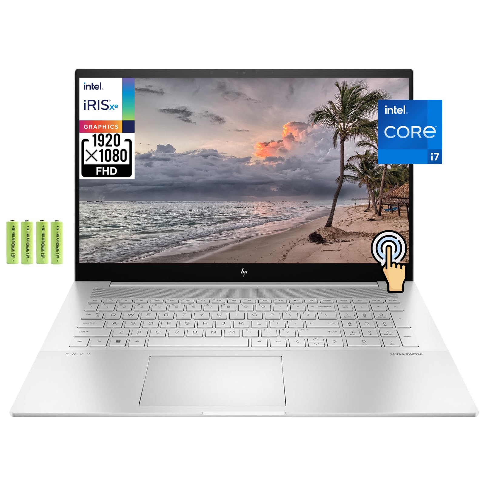 HP Envy 17 17.3" FHD Touchscreen Business Laptop[Windows 11 Pro], Intel 12-Core i7-1260P, 64GB DDRR4 RAM, 2TB PCIe SSD, Iris Xe Graphic, Backlit KB, Numeric Keypad, BT 5.3, Fast Charge, w/Battery