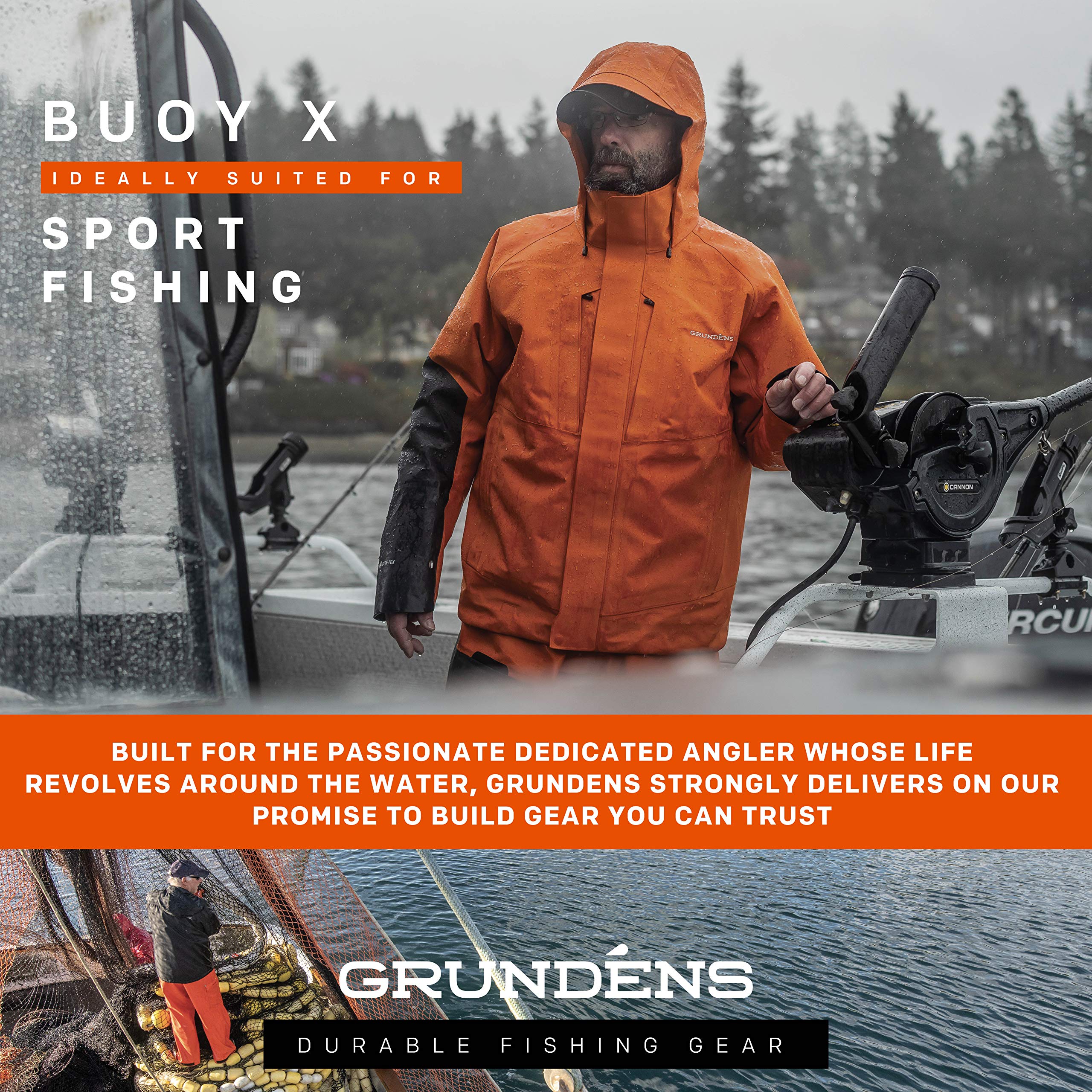 Grundens Men’s Buoy X GORE-TEX Bib | Waterproof, Breathable, Burnt Orange, Large