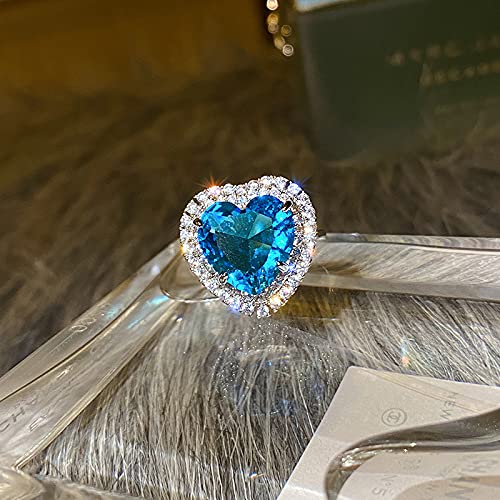 Houchu Open Ring Retro Simple Butterfly Women Alloy Zircon Geometric Finger Ring(Love)