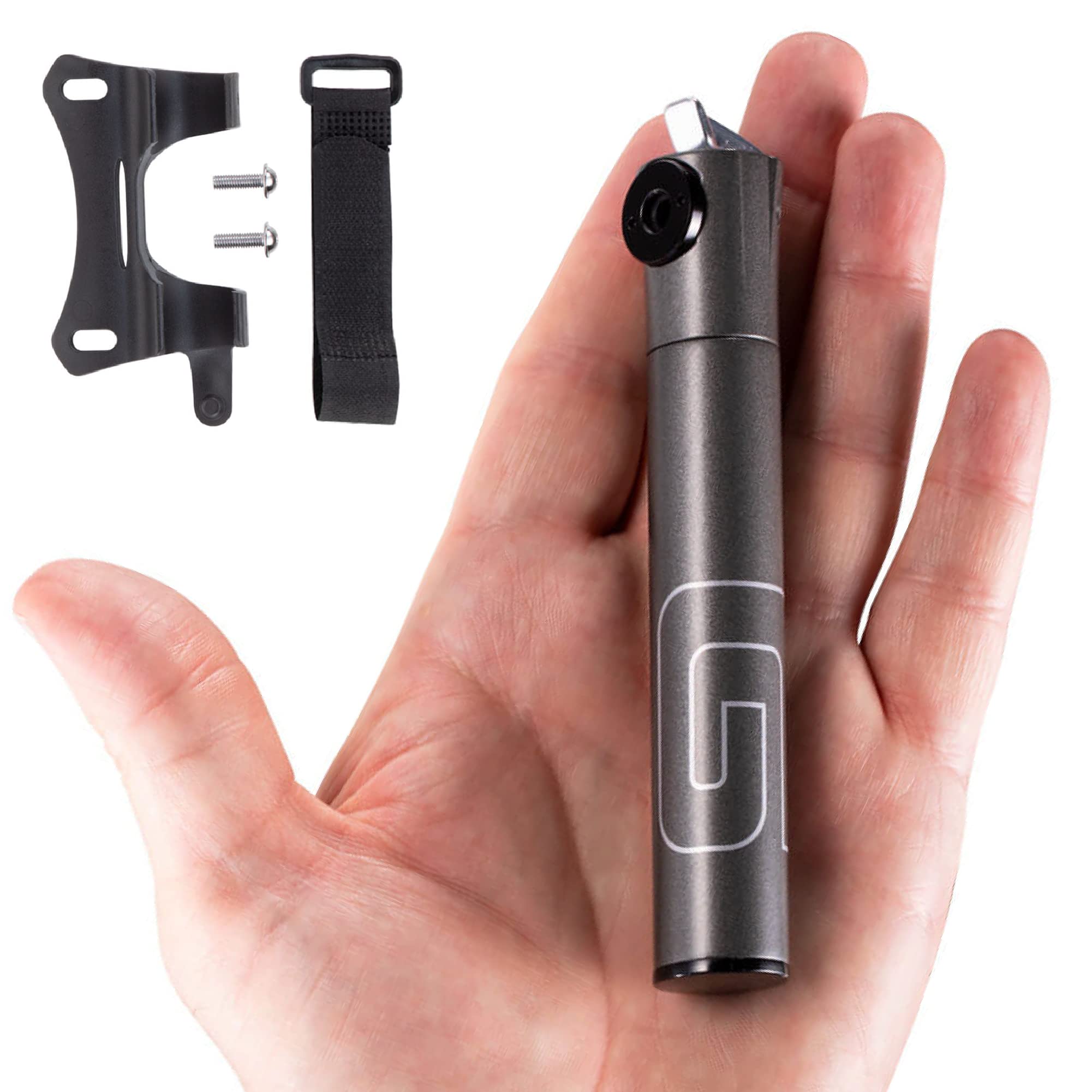 GIYO Small Bike Pump Presta Valve for Road Bikes 120 psi Telescopic Barrel - All Metal CNC Bike Pump Portable | Secure Valve Lock Easy Pumping GM04 Taiwan Made