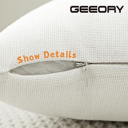 GEEORY Christmas Pillow Covers 18 x 18 Inch Set of 4, Snowflake Xmas Tree Present Merry Bright Holiday Decor Decorative Throw Cushion Cases Winter Decoration for Home Party Sofa Couch (Red)