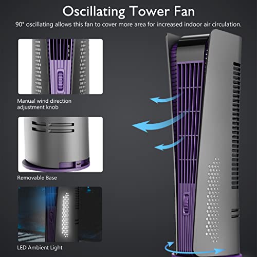 SISMEL Small Bladeless Tower Fan Bladeless Desk Fan, 2pcs