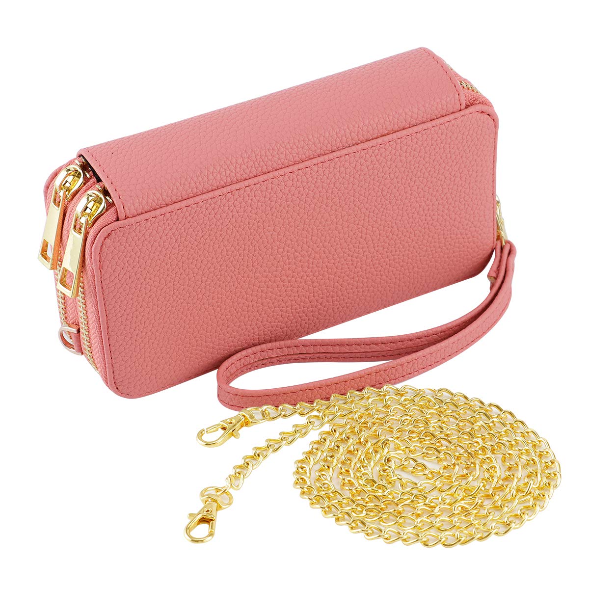 HAWEE Wristlet Clutch Wallet for Women Shoulder Bag with Chain Strap Cell Phone Purse, Watermelon Red