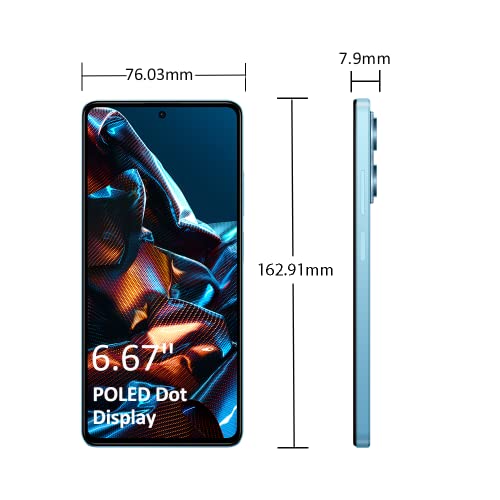 Xiaomi Poco X5 PRO 5G + 4G Volte Global Unlocked 256GB + 8GB GSM 6.67" 108 mp Triple Camera (ONLY Tmobile Mint Tello USA Market) + (Car Fast Car 51W Charger Bundle) (Blue)