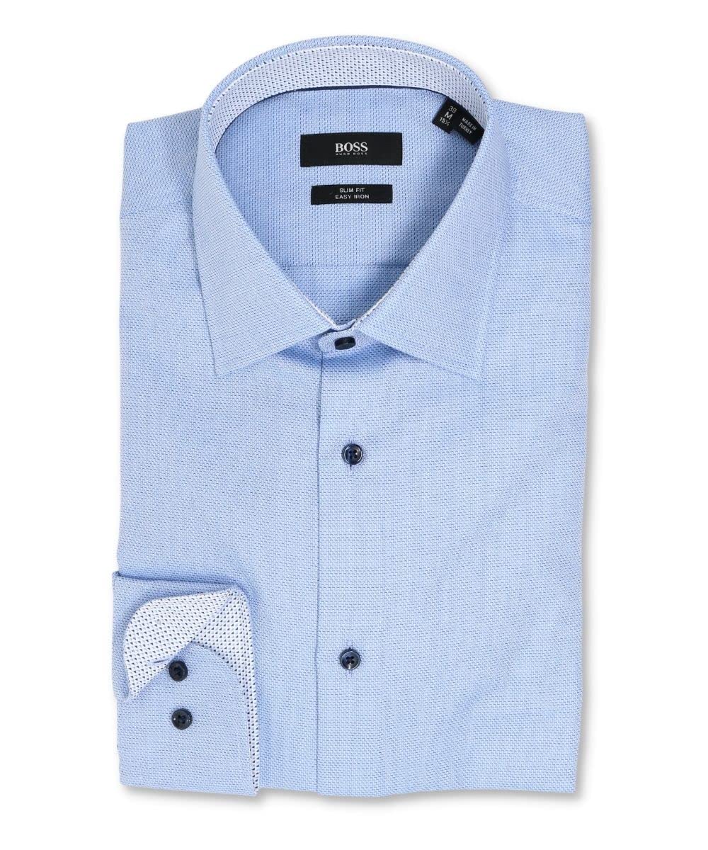 Hugo Boss Men's Slim Fit Easy Iron Dress Shirt (Lt. Blue, 16)