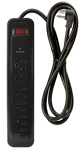 Prime Wire PB802225 6-Outlet Household Electronics Surge Protector with 14/3 SJT 4-Feet Cord